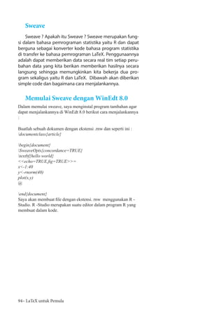 R -Sweave/ Sweave For Statistical Programming at LaTeX | PDF
