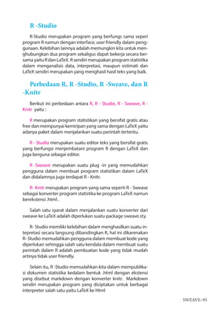 R -Sweave/ Sweave For Statistical Programming at LaTeX | PDF