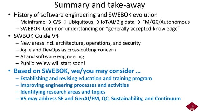SWEBOK Guide Evolution and Its Emerging Areas including Machine Learning Patterns | PDF