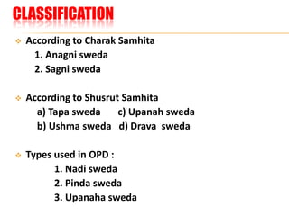 Swedan karma as pradhan karma its correlation with Thermotherapy | PPT