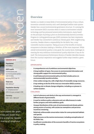 Highlights of the Environmental performance review of Sweden | PDF