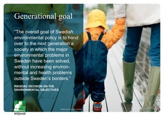 Sweden's enviromental objectives | PPT