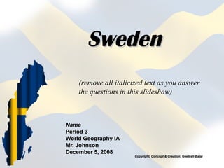 Sweden Template T 3 | PPT