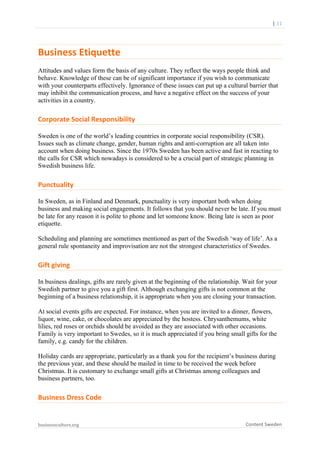 Swedish business culture guide - learn about Sweden | PDF
