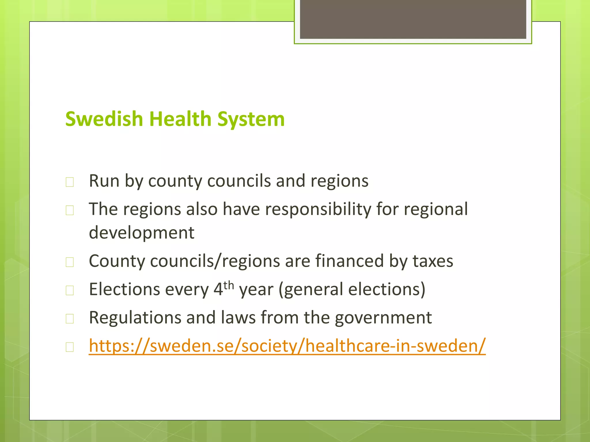 Swedish healthcare introduction | PPTX