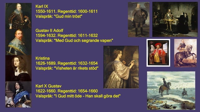 Swedish Kings Queens svenska regenter | PPT