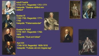 Swedish Kings Queens svenska regenter | PPT