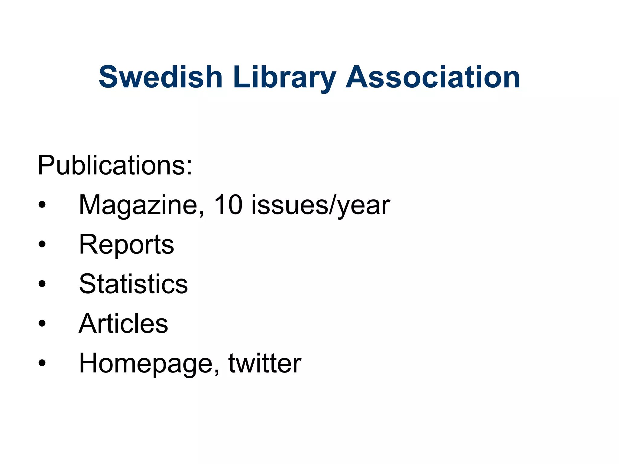 Swedish library association | PPT