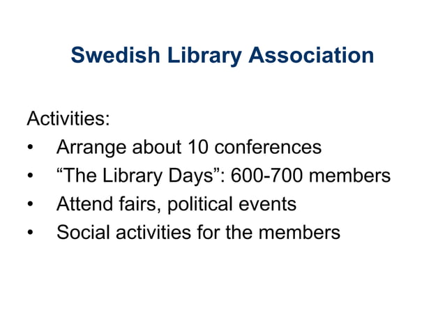 Swedish library association | PPT