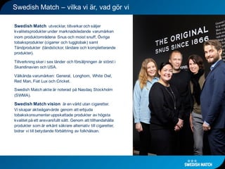 Swedish Match intranät | PDF