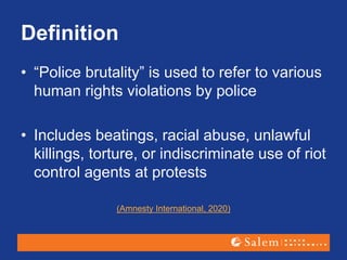 #SWEduActs teach-in on police brutality as a form of police brutality | PPT