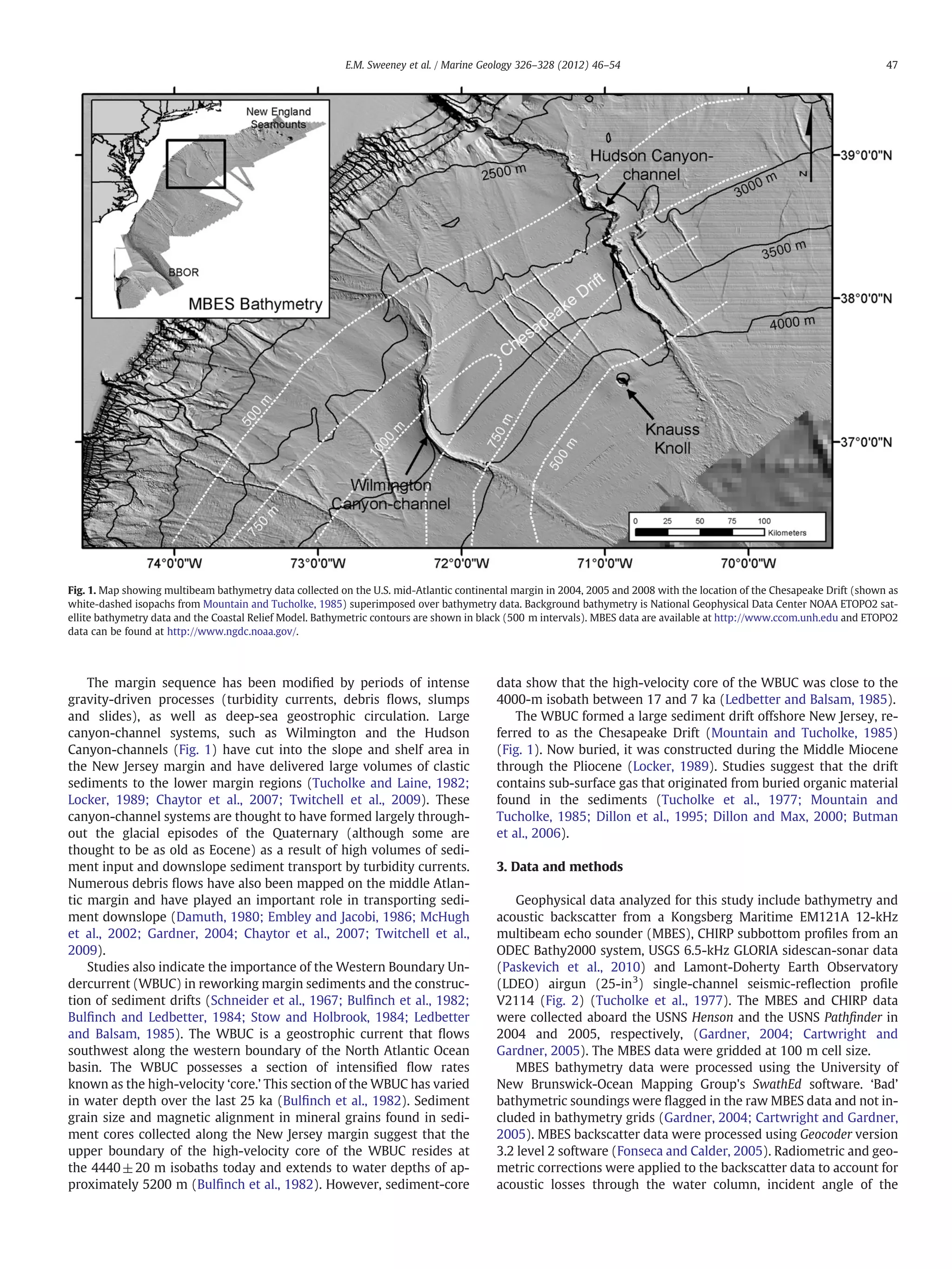 Geological interpretation of a low-backscatter anomaly found on the New ...