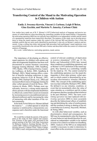 transferring control of manding behavior to motivating operations in ...