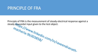 Frequency response analysis (FRA) of transformer | PPTX