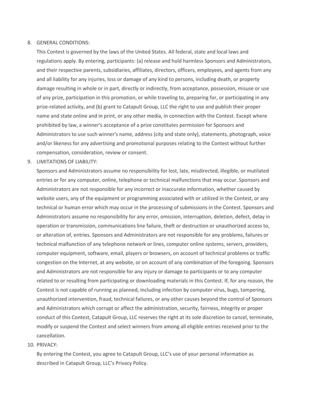 Sweepstakes rules | PDF | Lotteries and Scratchcards | Shopping