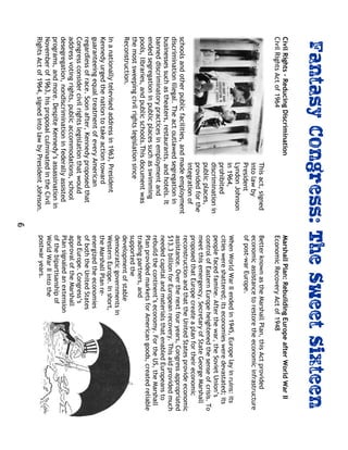 Fantasy Congress: The Sweet Sixteen Activity | PDF