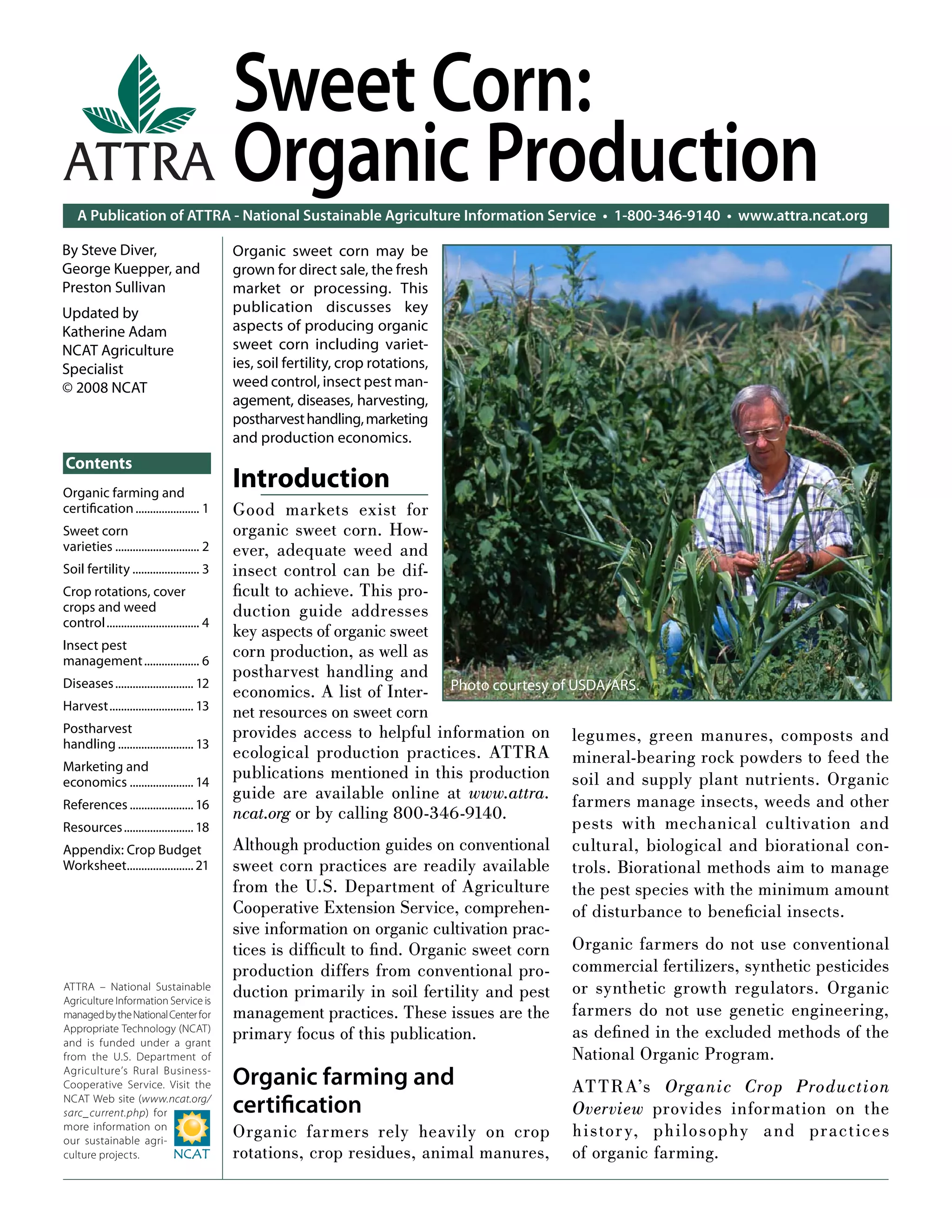 Sweet Corn: Organic Production | PDF