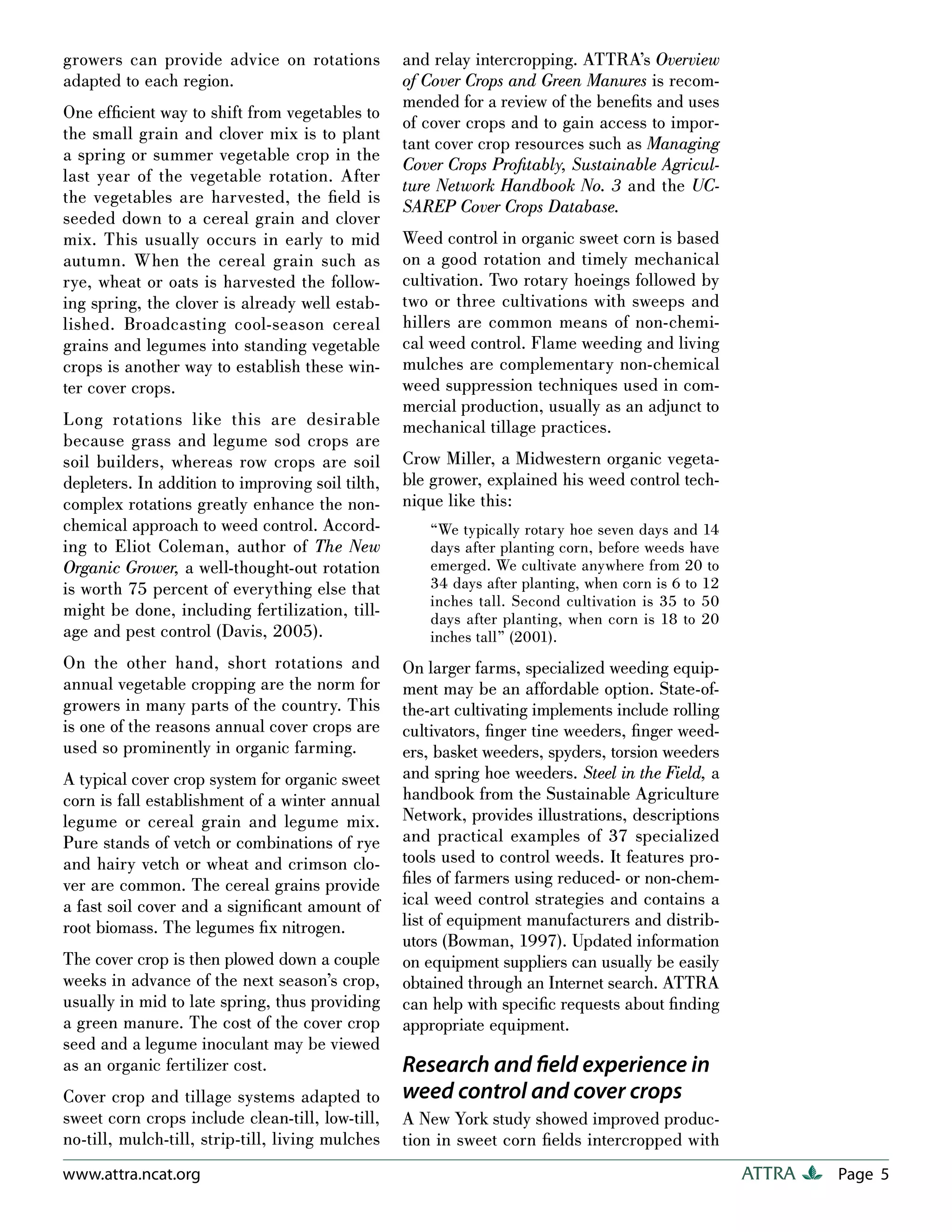 Sweet Corn: Organic Production | PDF