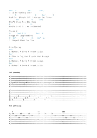 Sweet Disposition Guitar Chords