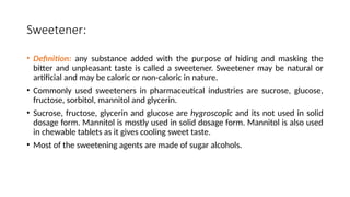 Sweeteners - it's types, uses and limitations | PPT