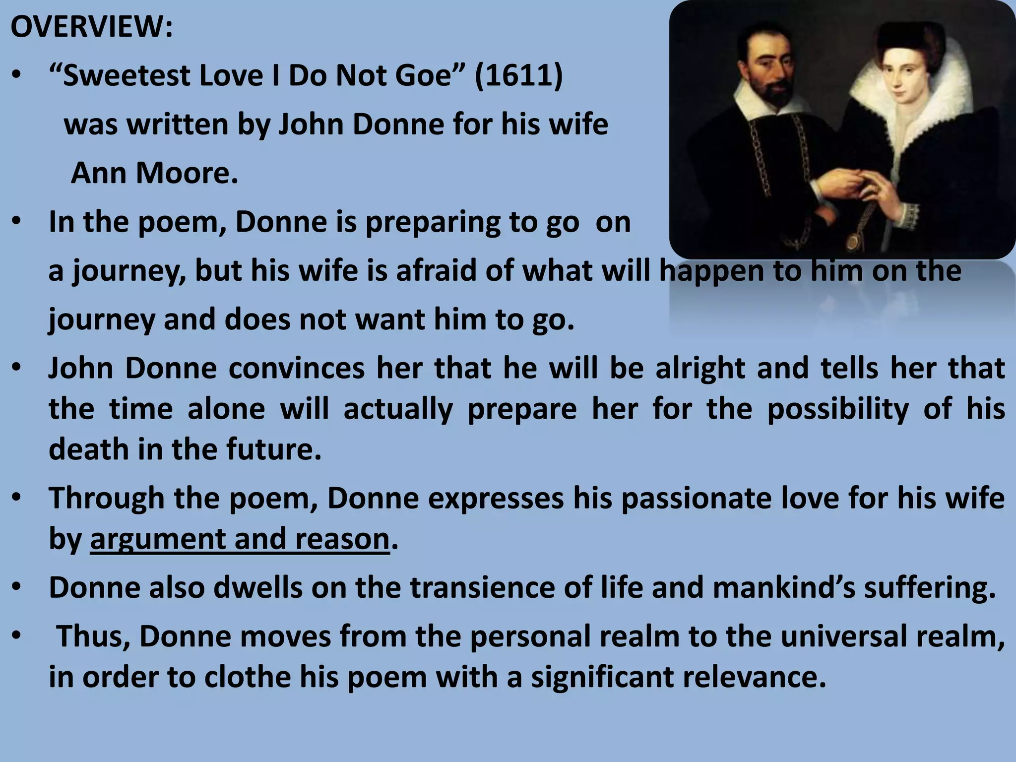 Sweetest love i do not go by john donne | PPTX