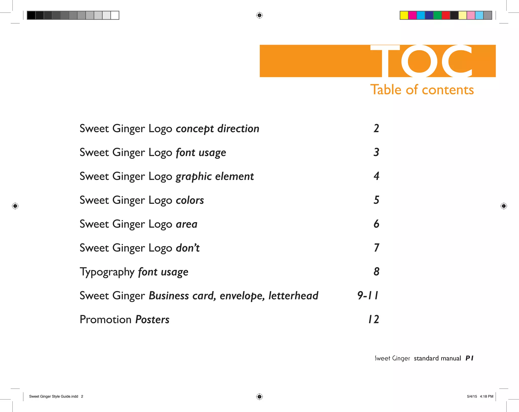 Sweet ginger brand style guide | PDF