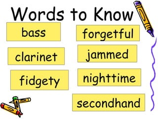 Sweet music in harlem vocabulary words | PPT