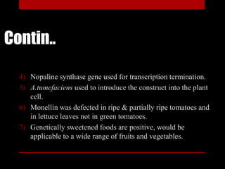 Sweetening by genetic engineering for students for exam | PPT