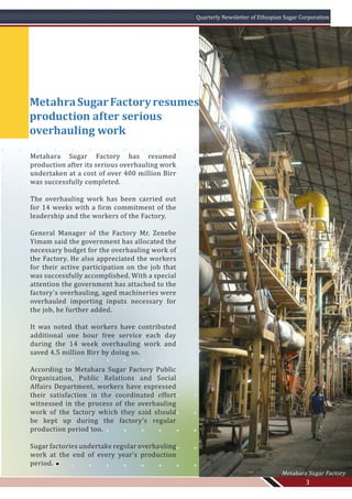Sweet Newsletter Vol. 2. No.2 , By Ethiopian Sugar Corporation | PDF