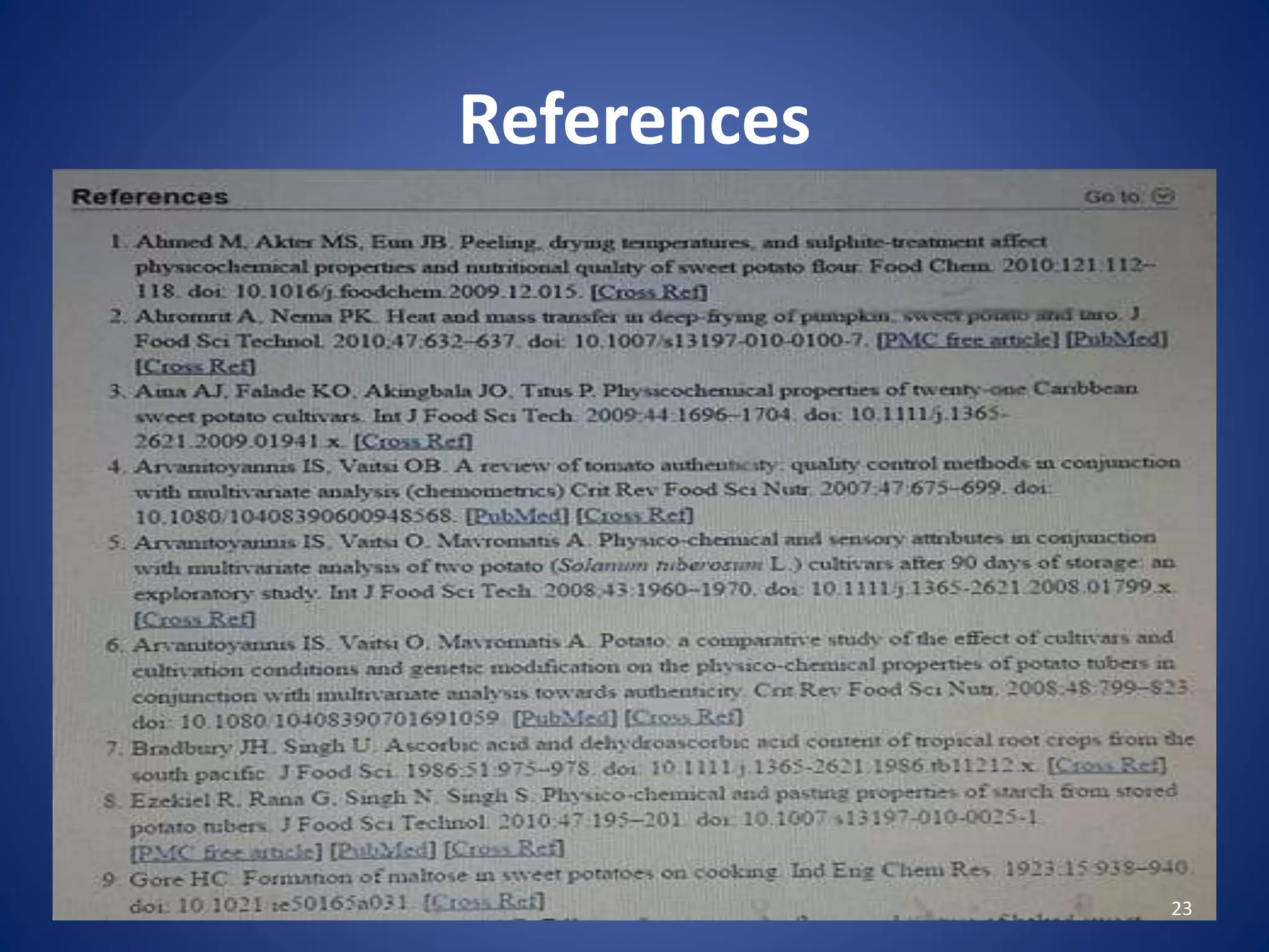Sweet potato sugar composition and starch morphology study | PPTX | Desserts and Baking | Food ...