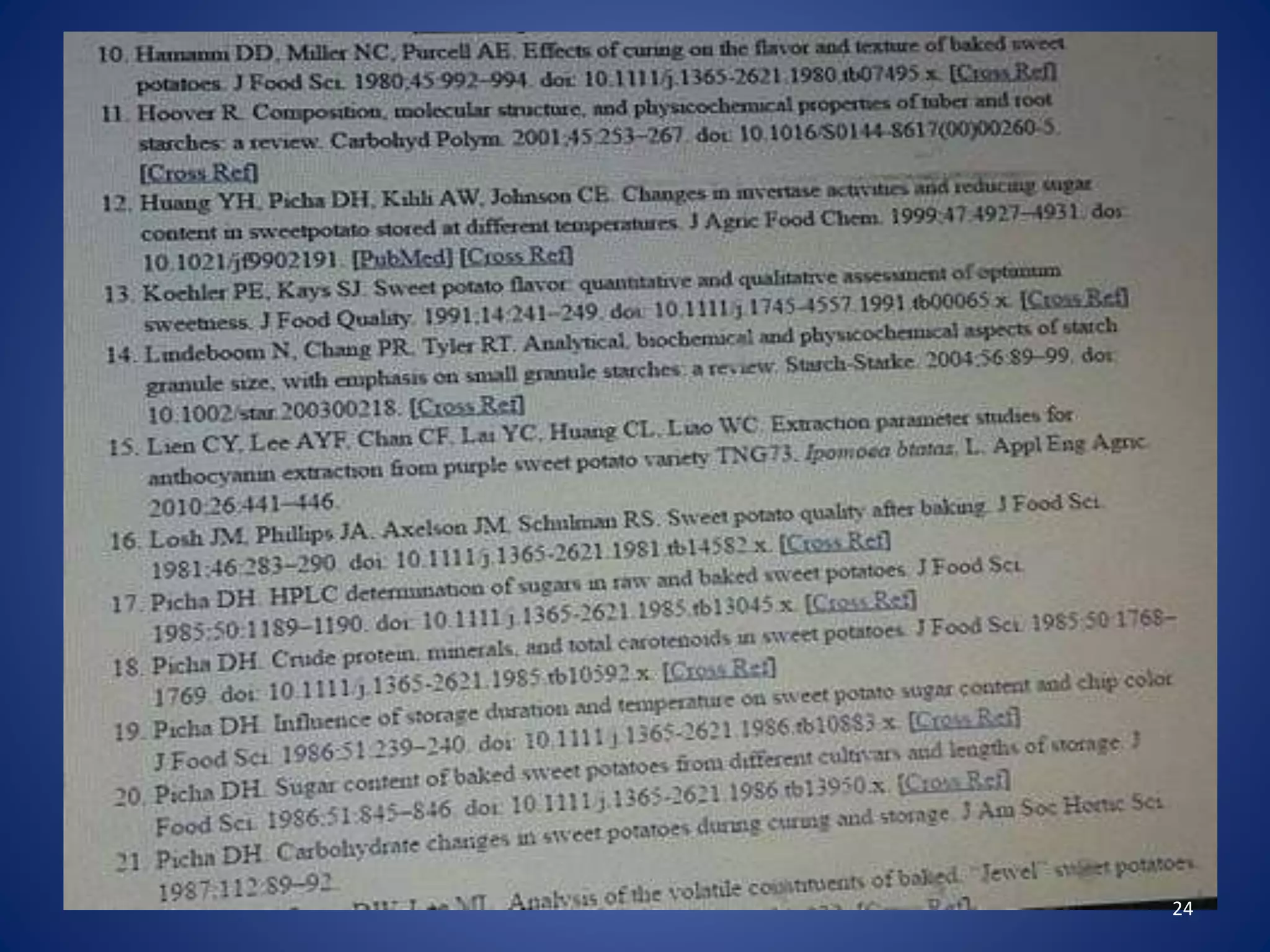 Sweet potato sugar composition and starch morphology study | PPTX | Desserts and Baking | Food ...
