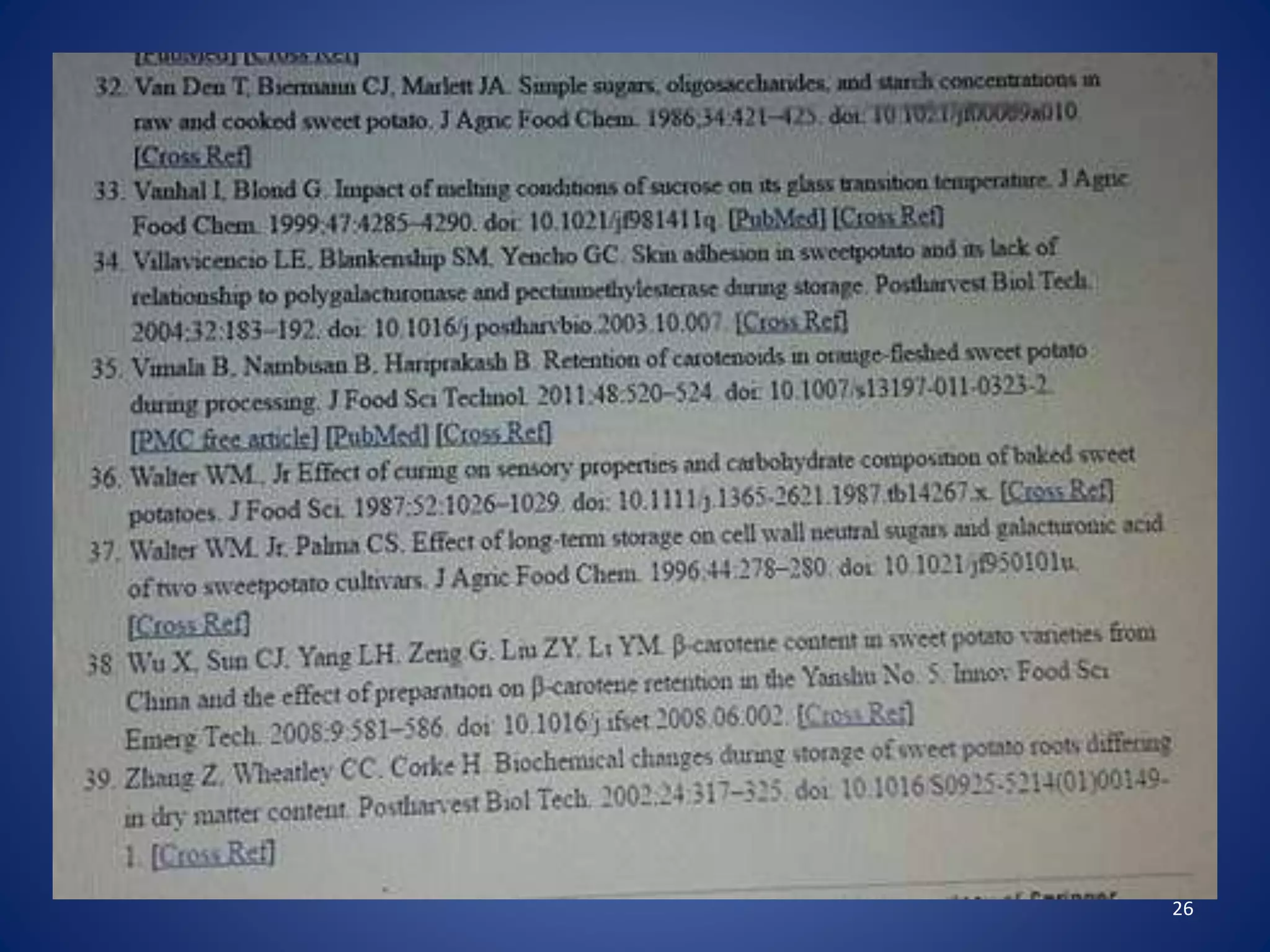 Sweet potato sugar composition and starch morphology study | PPTX | Desserts and Baking | Food ...