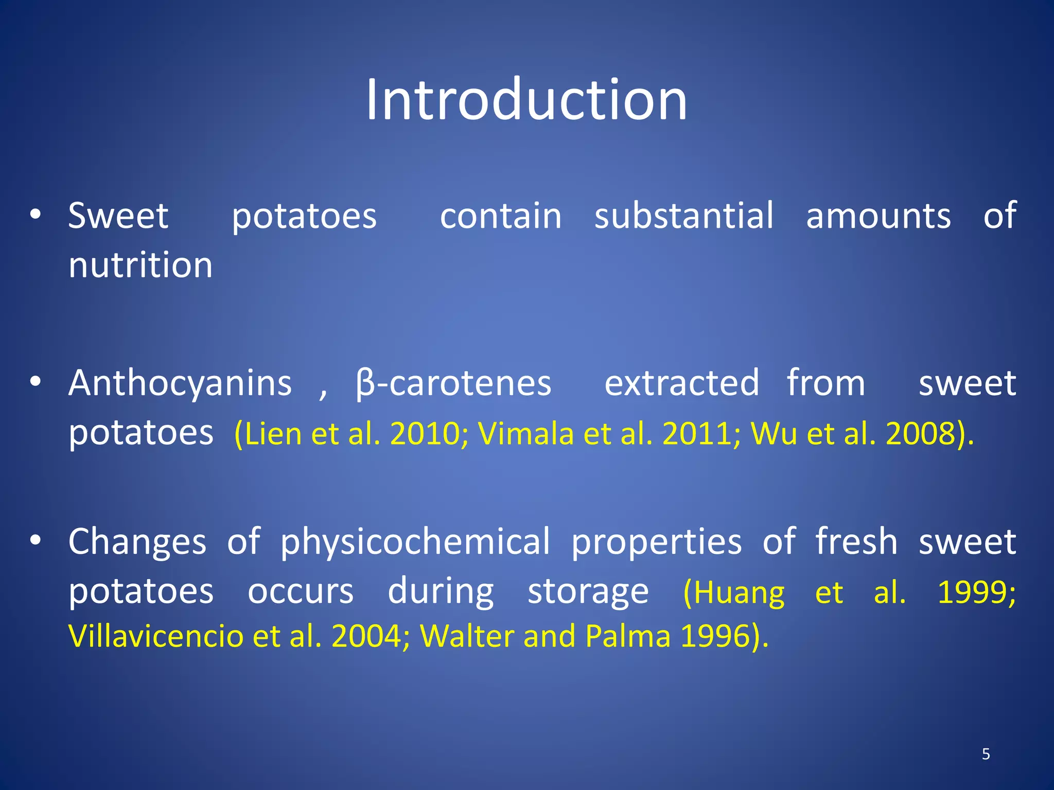Sweet potato sugar composition and starch morphology study | PPTX | Desserts and Baking | Food ...