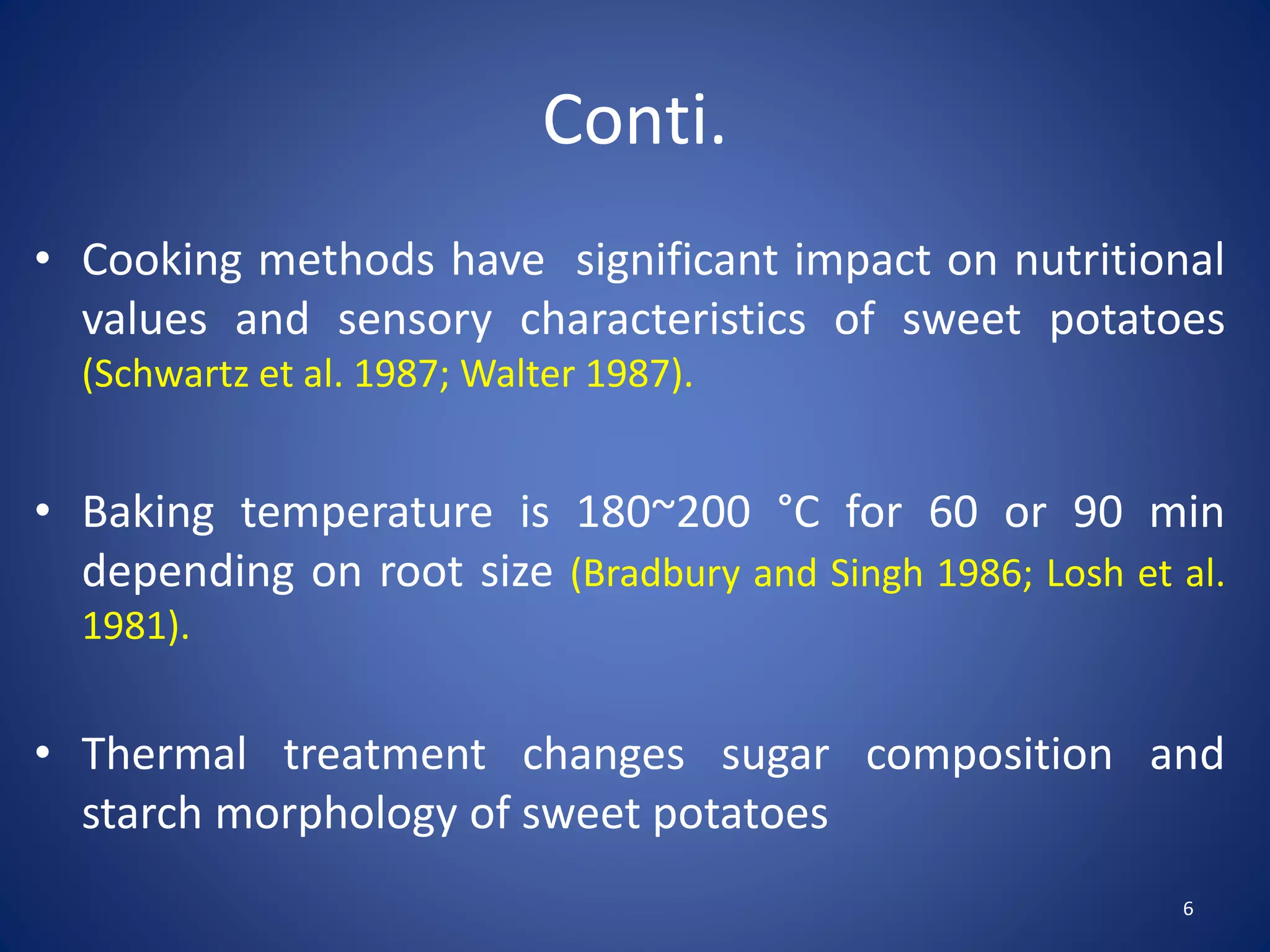 Sweet potato sugar composition and starch morphology study | PPTX | Desserts and Baking | Food ...