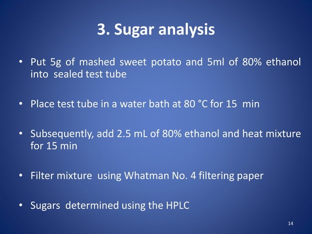 Sweet potato sugar composition and starch morphology study | PPTX | Desserts and Baking | Food ...