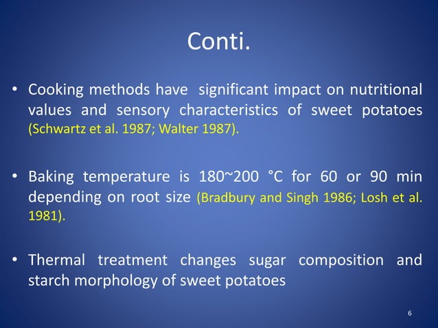 Sweet potato sugar composition and starch morphology study | PPTX | Desserts and Baking | Food ...