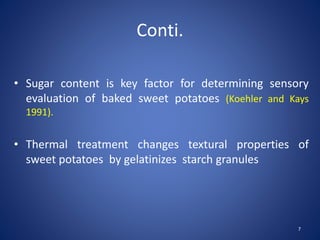 Sweet potato sugar composition and starch morphology study | PPTX | Desserts and Baking | Food ...
