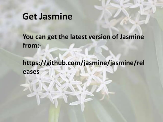 The sweet smell of jasmine for testing JavaScript | PPT