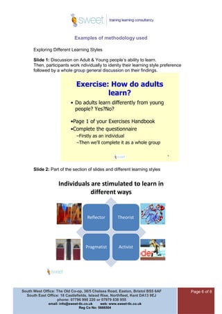 'Train The Trainer' training ~ Sweet TLC Ltd | PDF