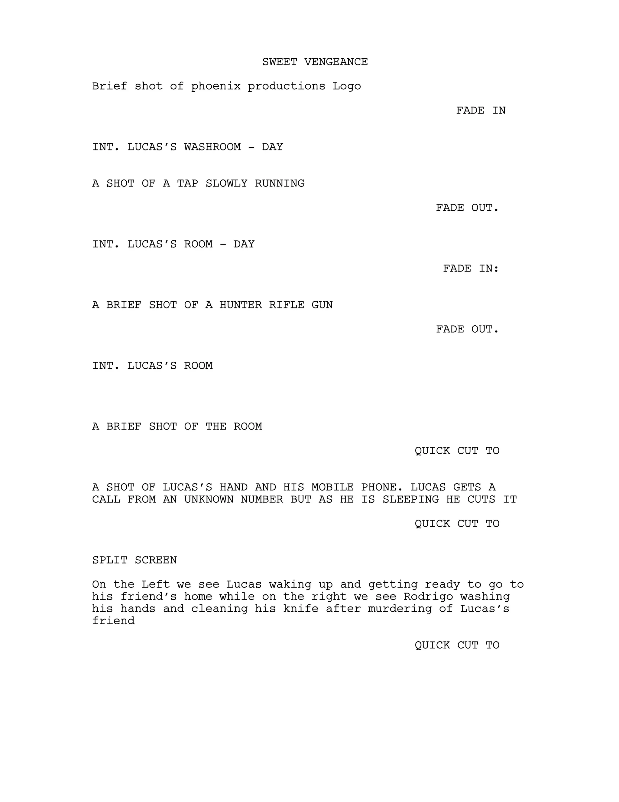 Sweet vengeance script | PDF