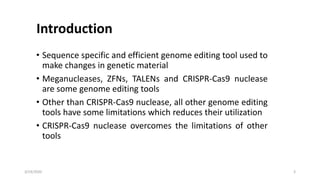 RNA-guided genome editing tool CRISPR-Cas9:Its Applications and Achievements In Model and Crop ...