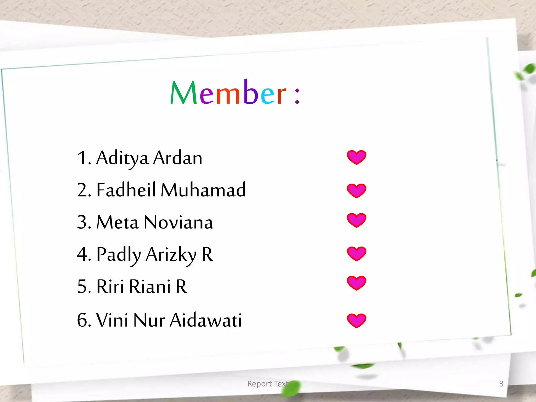 Report Text - Nedacis | PPTX