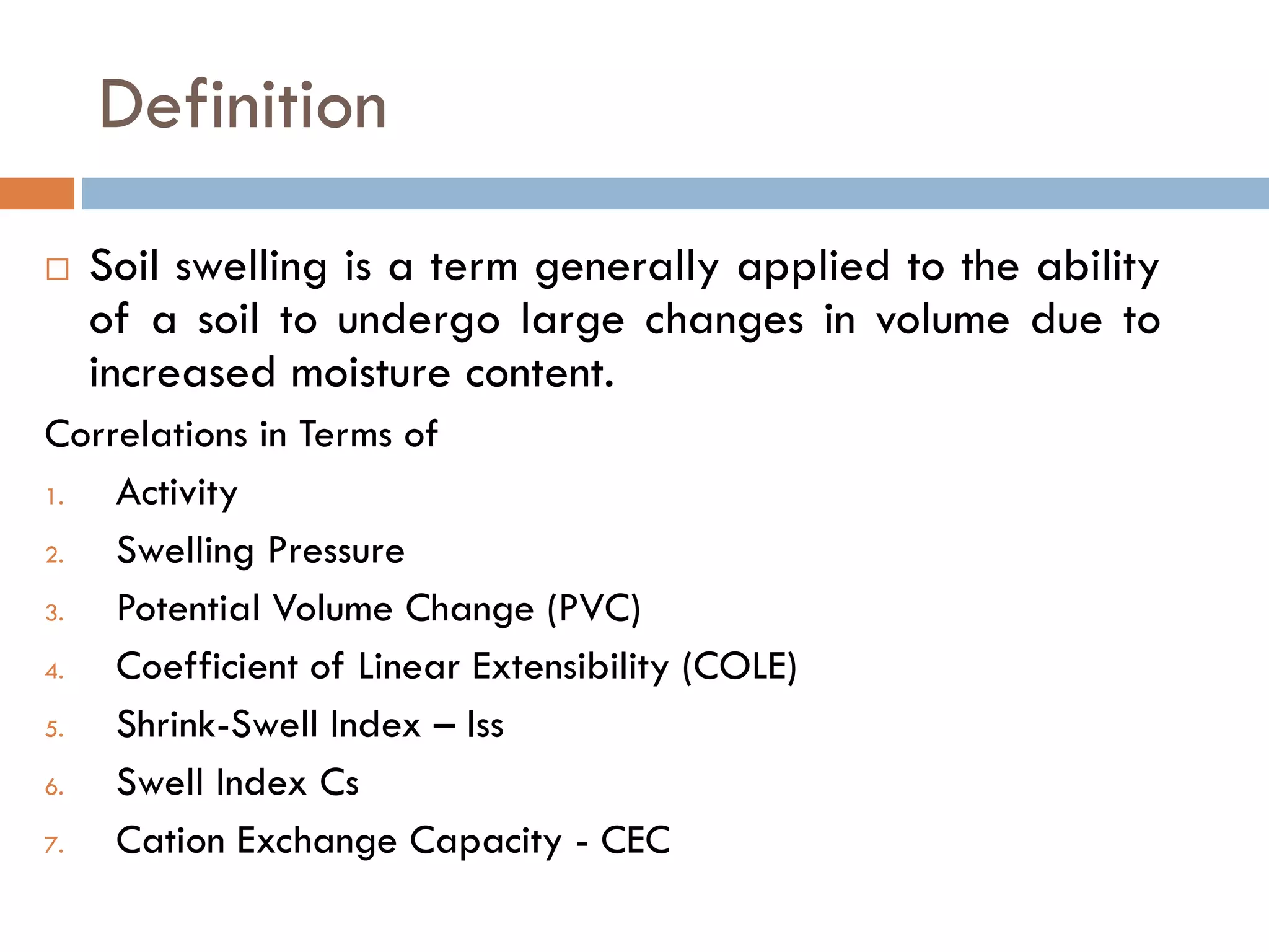 Swelling correlations | PDF