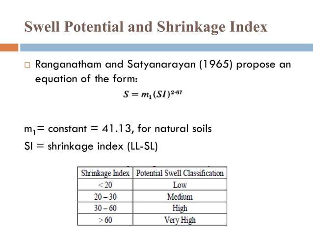 Swelling correlations | PDF | Geology | Science