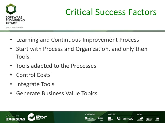 Software Engineering Trends: Multicert CMMI ML3 + ISO 27001 continuous improvement with tools ...