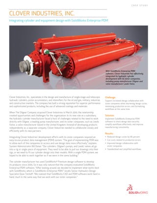 SOLIDWORKS Enterprise PDM: Clover Industries Case Study | PDF