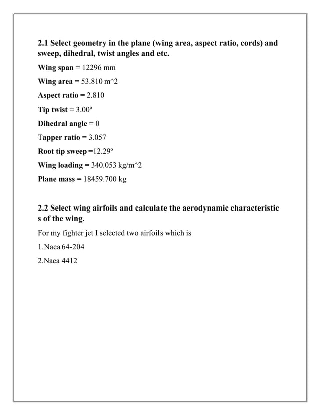 Fighter jet Swept back wing design and Analysis by using of Xflr5 | PDF ...