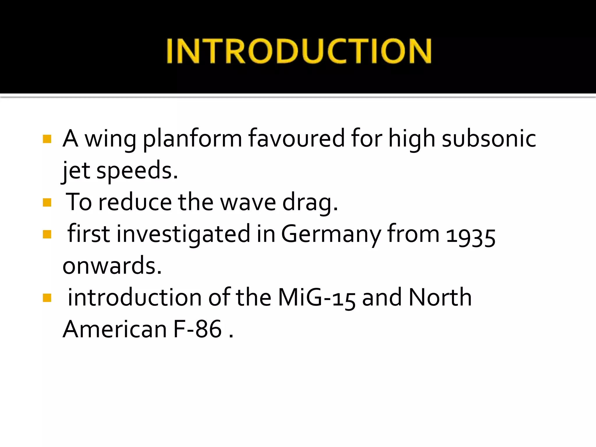 Swept wing configuration | PPTX