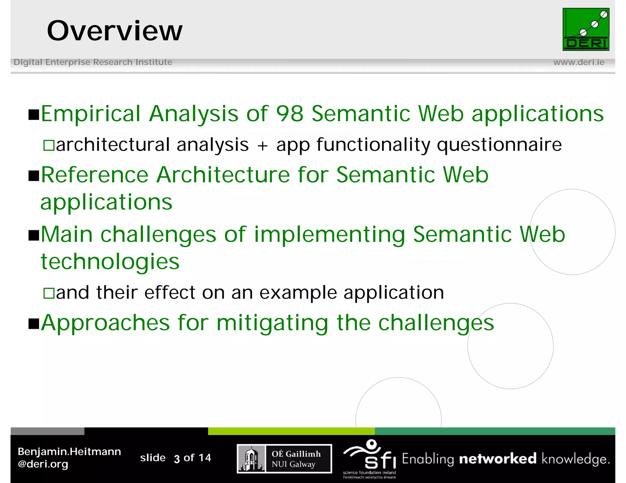 Implementing Semantic Web applications: reference architecture and ... Implementing Semantic Web applications: reference architecture and ...