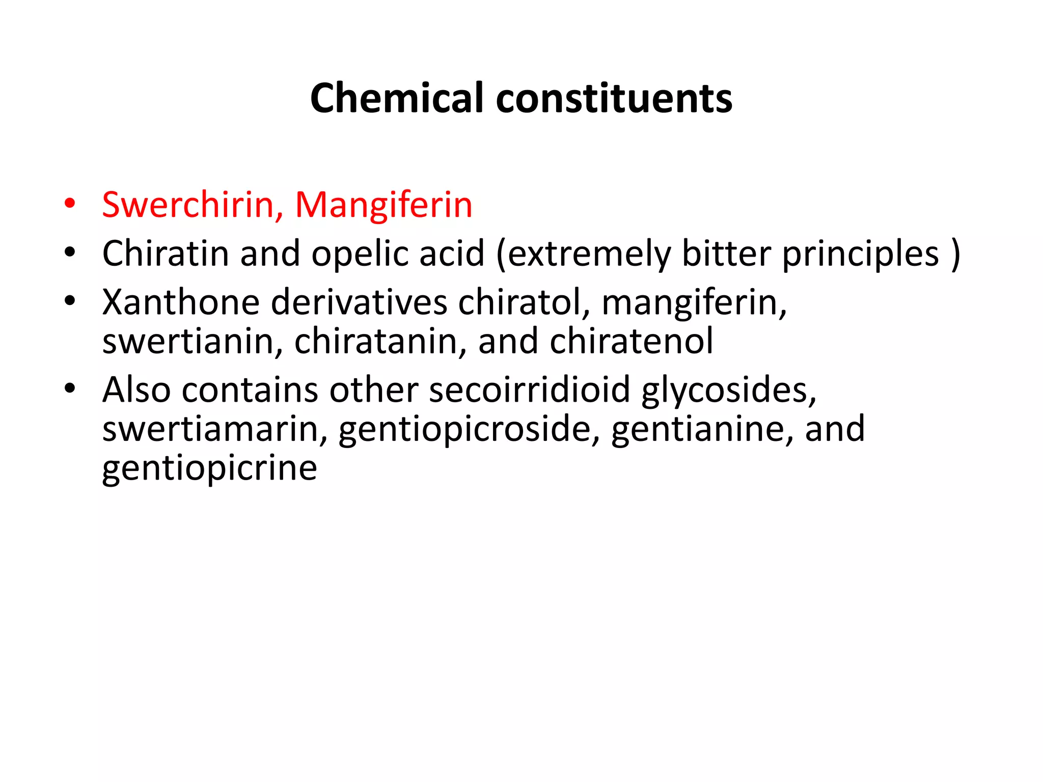 Active constituent of Sweta chirata as Antidibetic | PPTX